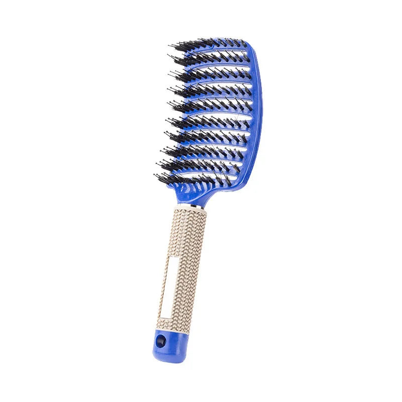Hair Brush Scalp Massage Comb Hairbrush Boar Bristle Nylon Women Wet C ...